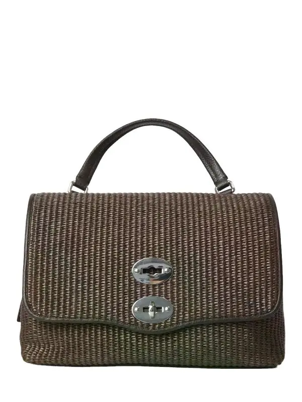 ZANELLATO Raffia Tote Bag With Leather Trims - Brown
