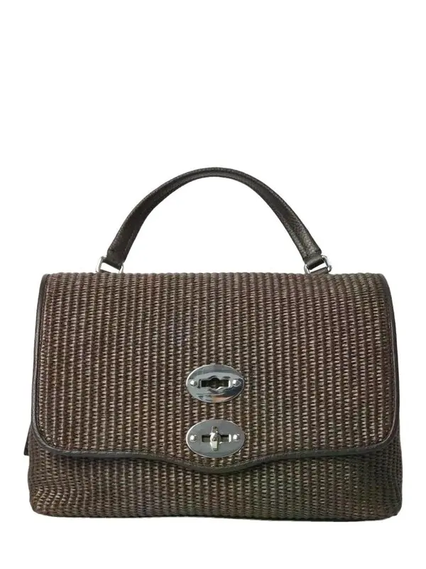 ZANELLATO Raffia Tote Bag With Leather Trims - Brown