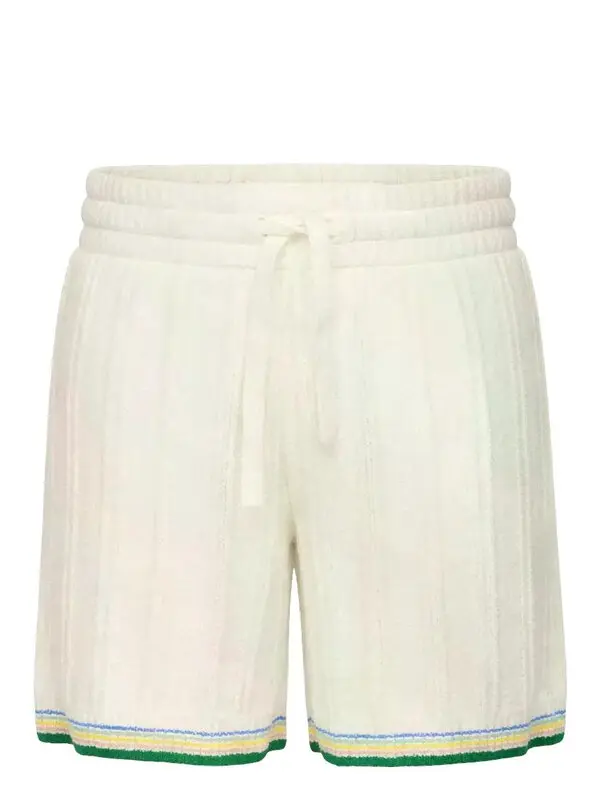 Casablanca Drawstring Stripe Track Shorts - White