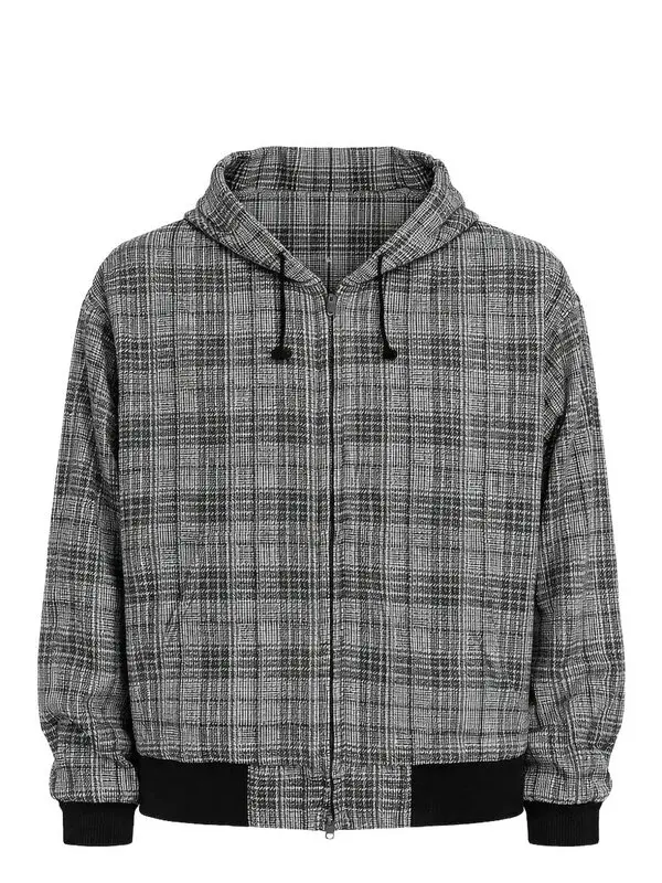 Needles Hooded Checked Jacket - Grey