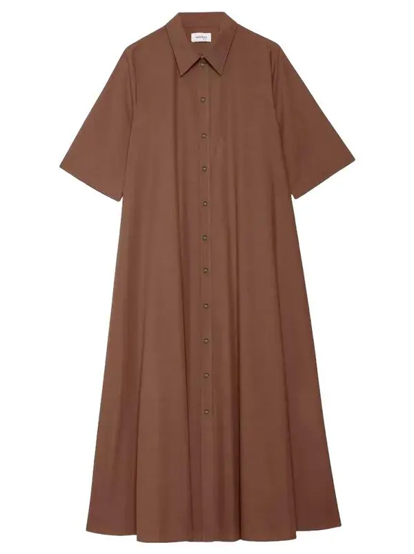 OTTOD'AME Button-front Shirt Midi Dress - Brown