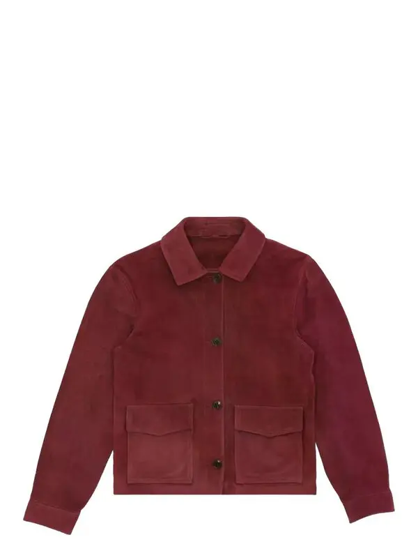 FORTELA Suede Button Jacket - Red