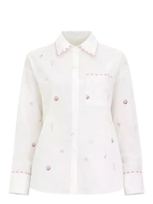 PENNYBLACK Embroidered Collared Shirt - White