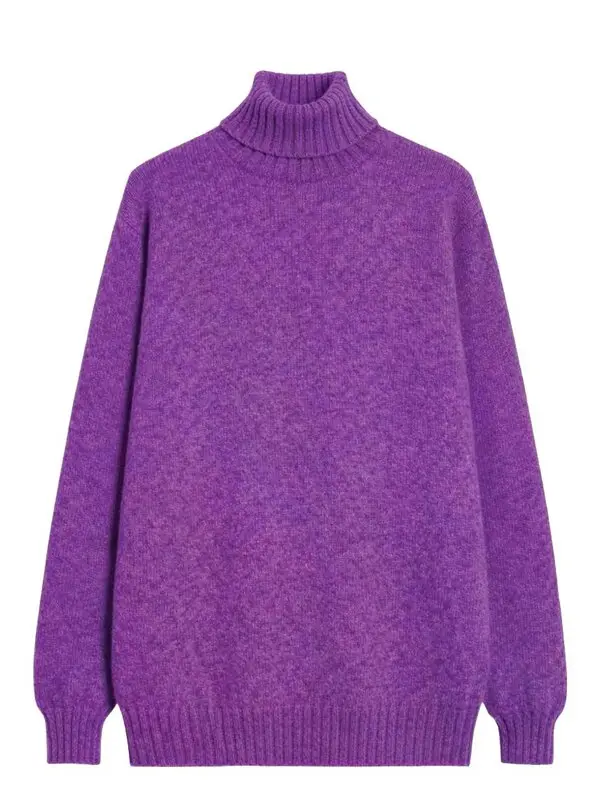 FORTELA Shetland Roll-neck Sweater - Purple