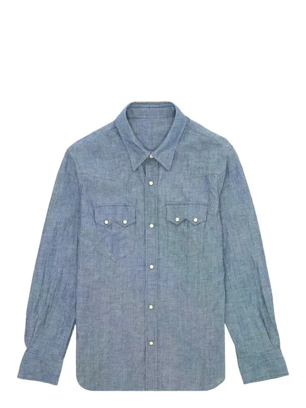 FORTELA Smith Chambray Western Buttoned Shirt - Blue