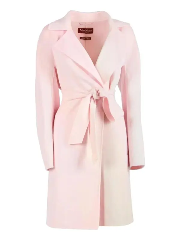Max Mara Belted Long Sleeve Coat - Pink