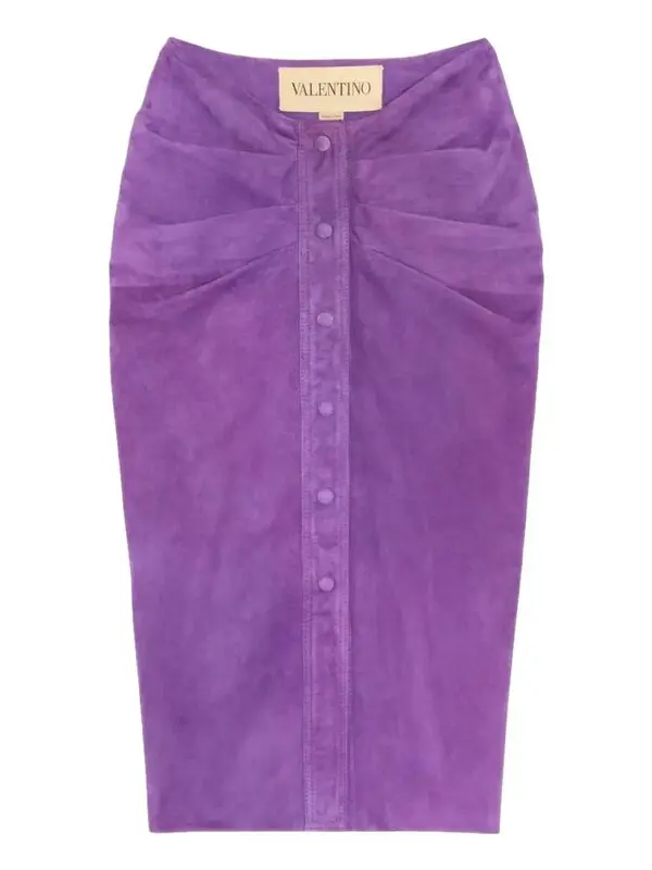 Valentino Garavani Suede Skirt - Purple