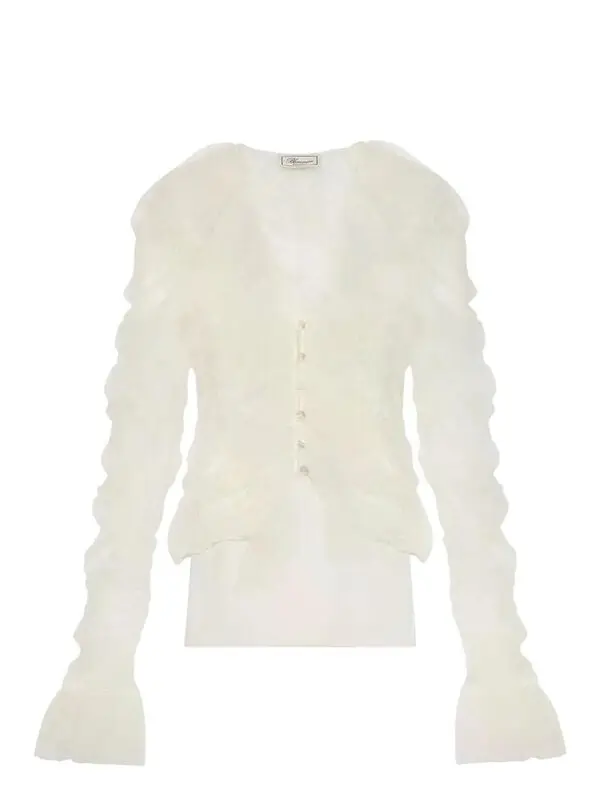 Blumarine Ruffled Tulle Blouse - White