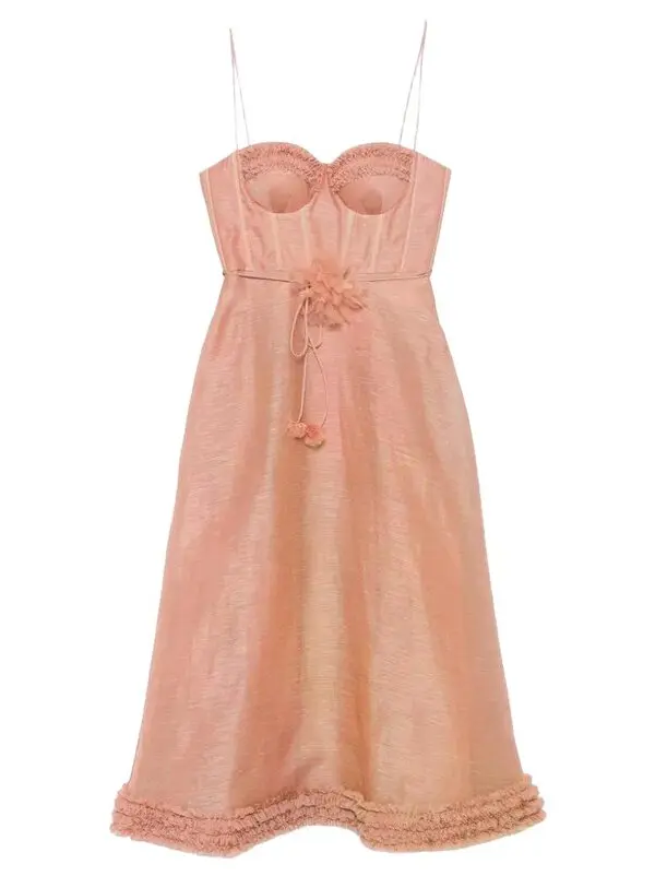Zimmermann Luna Ruffled Dress - Pink