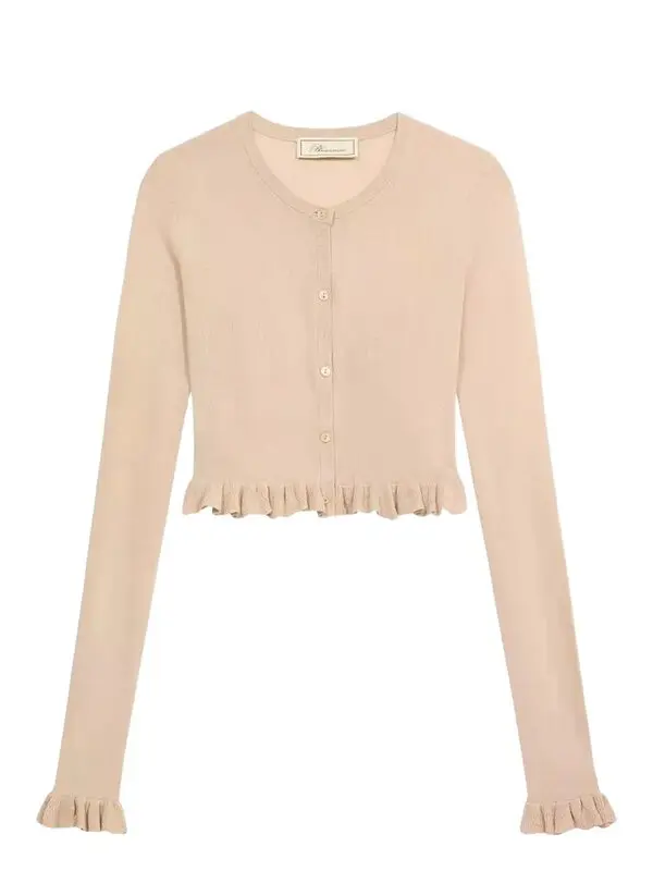 Blumarine Ruffled Cardigan - Neutrals