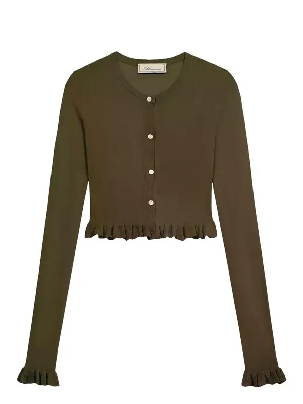 Blumarine Ruffled-sleeve Cardigan - Green
