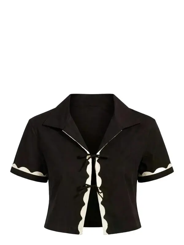 Seafolly Tie-detail Cropped Shirt - Black