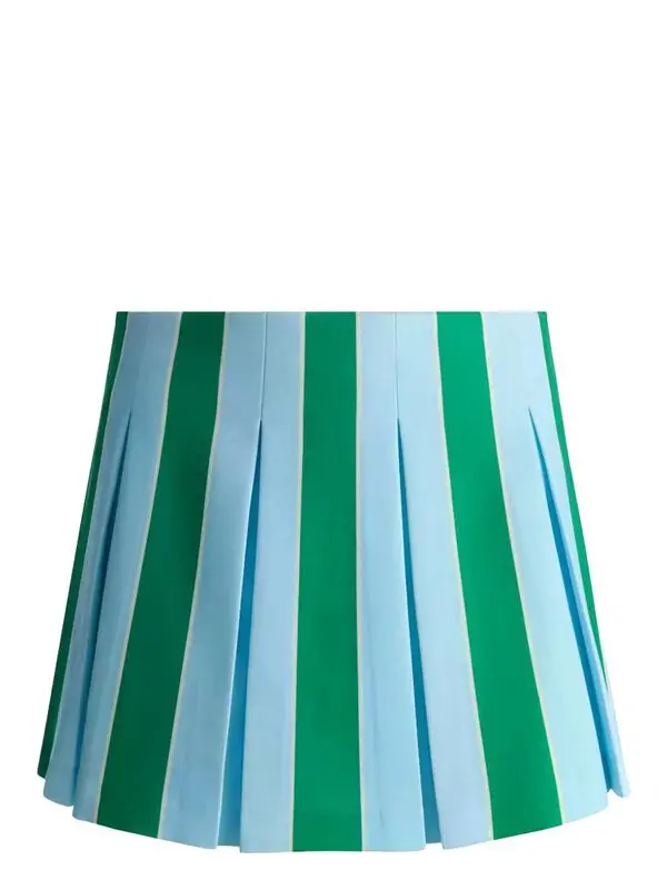 Alice + Olivia Emilie Striped Pleated Mini Skirt - Green