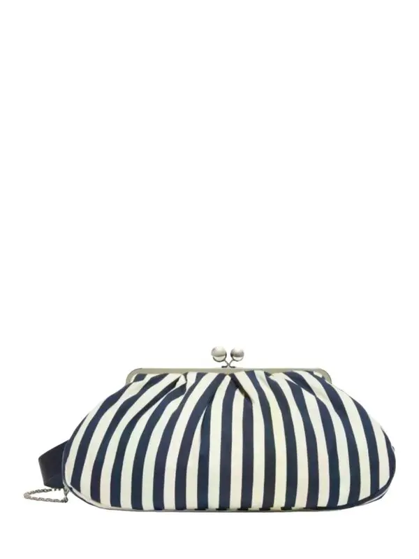 Max Mara Striped Top Handle Shoulder Bag - Blue