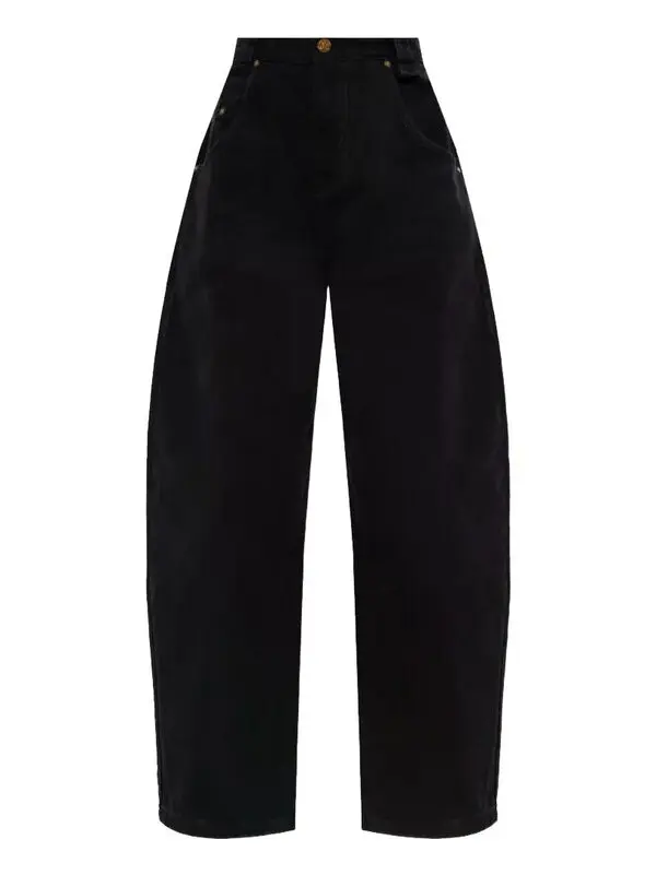 WILLY CHAVARRIA Label Denim Trousers - Black