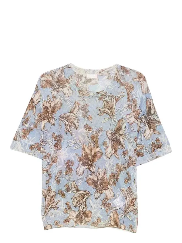 Liu Jo Floral-pattern T-shirt - Blue