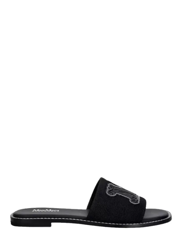 Max Mara Logo-appliqué Sandals - Black