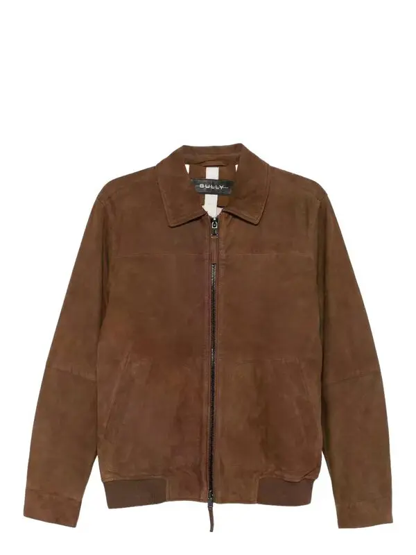 BULLY Zip-up Suede Jacket - Brown
