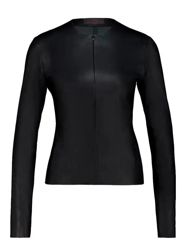 Stouls Imany Long-sleeve Leather Top - Black