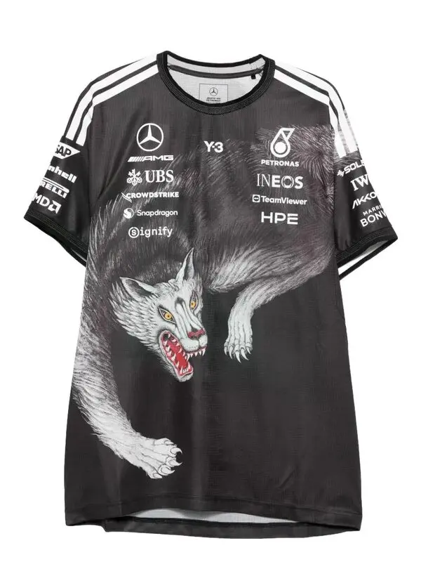 Y3 X Mercedes-amg Petronas F1 Print-detail T-shirt - Black