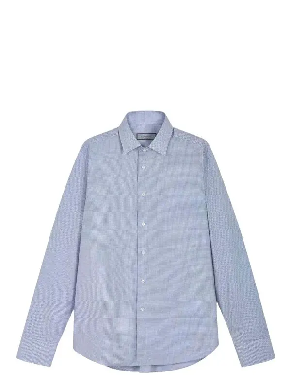 Canali Long-sleeve Checked Shirt - Blue