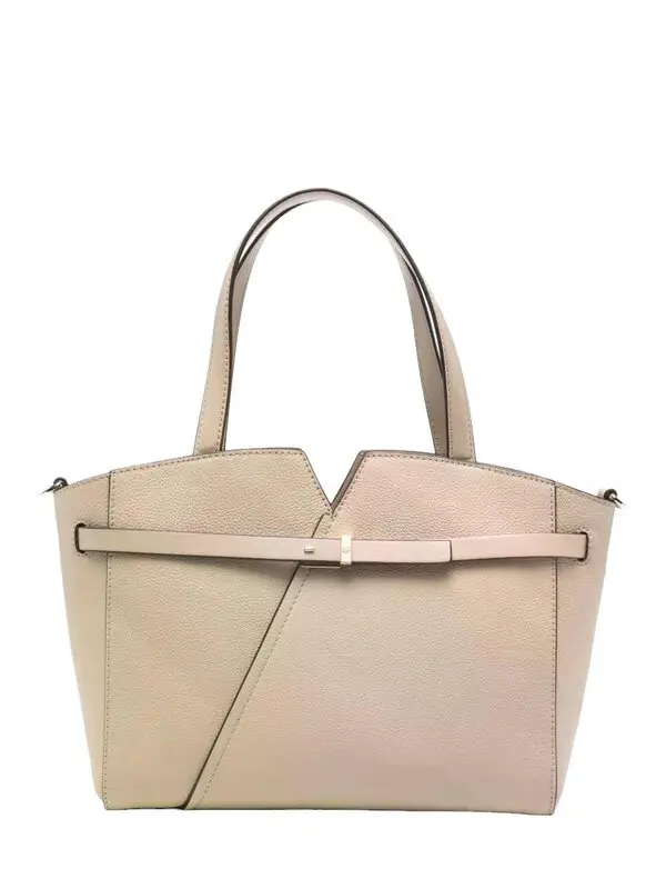 BOSS Leather Shoulder Bag With Logo Detail - Neutrals
