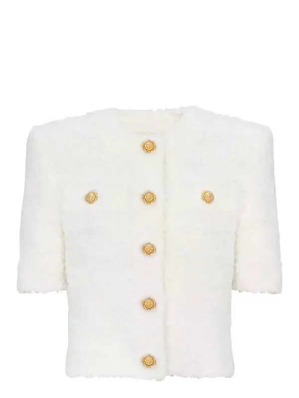 Balmain Short-sleeve Cardigan - White