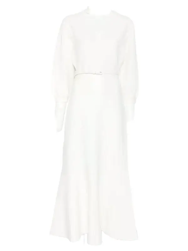 Roland Mouret V-neck Belted Dress - Neutrals