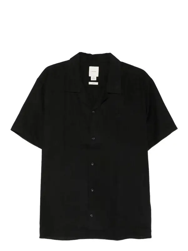 Calvin Klein Revere-collar Short-sleeve Shirt - Black
