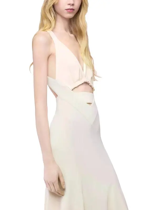 Rabanne Crossed Straps Cut-out Midi Dress - Neutrals