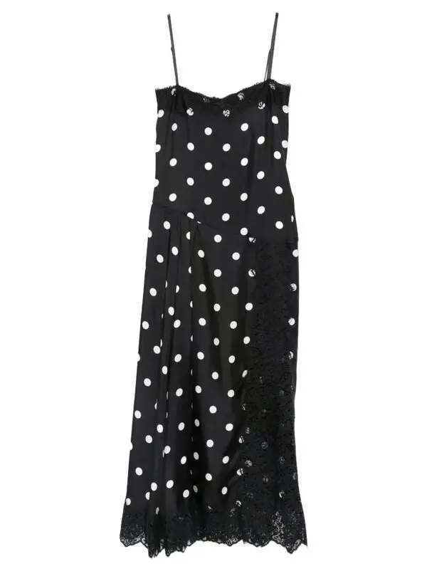 Sportmax Polka-dot Maxi Dress - Black