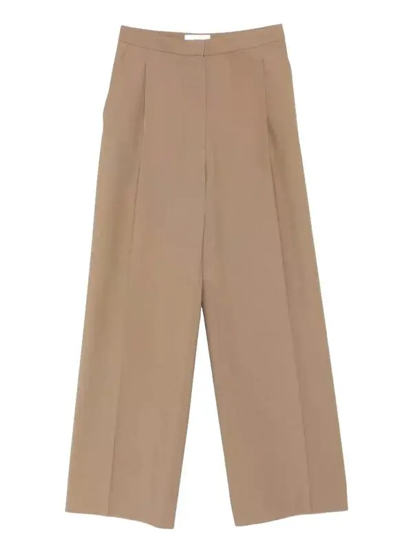 LARDINI Pleated Wide-leg Trousers - Neutrals