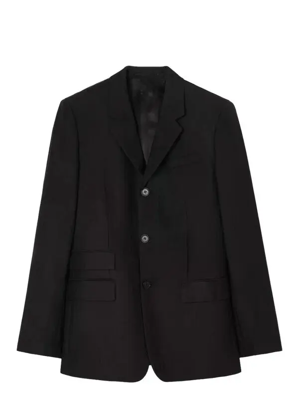 Burberry Striped Wool Mohair Tailored Jacket - Black