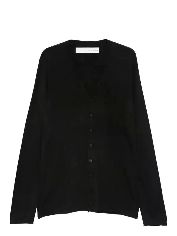 Isabel Benenato Button V-neck Cardigan - Black
