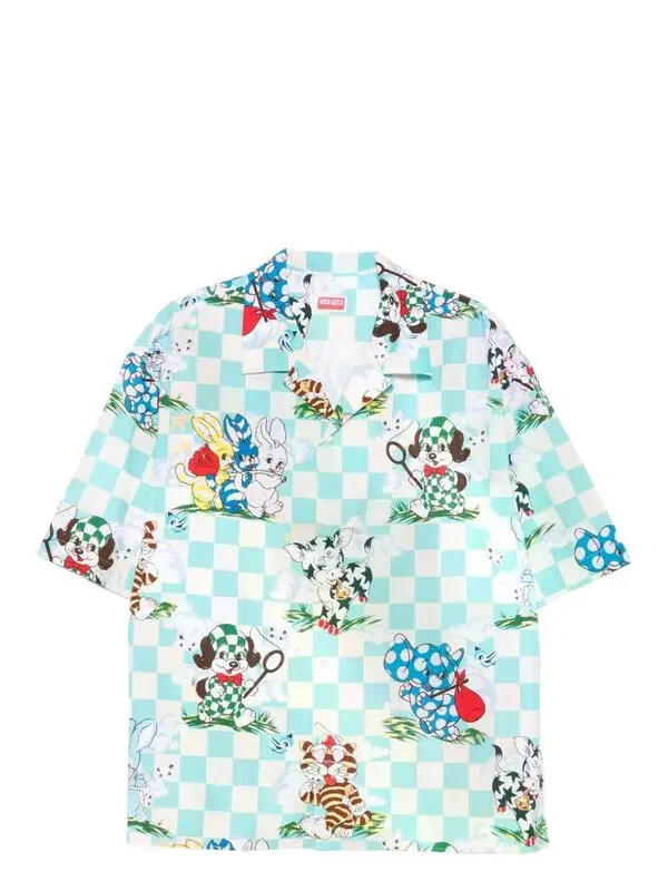 Kenzo Check-print Shirt - Blue