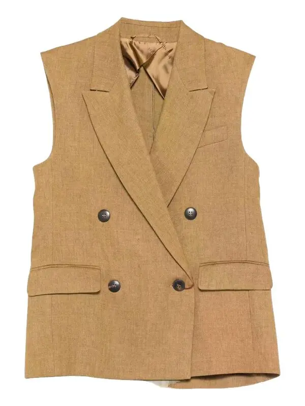 Max Mara Double-breasted Sleeveless Gilet - Neutrals