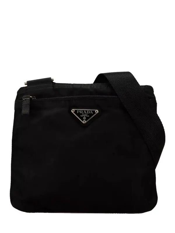 Prada 2000-2013 Tessuto Zip Top Cross Body Bag - Black