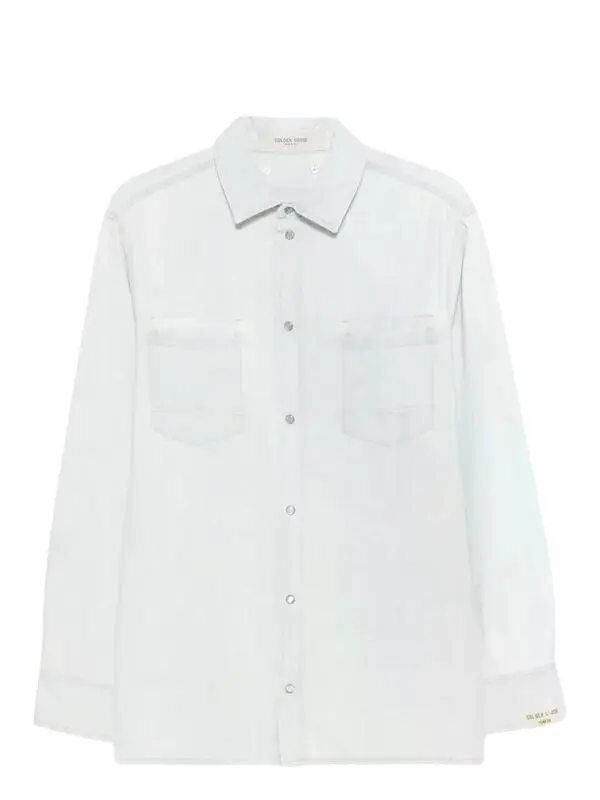 GOLDEN GOOSE Patch-pocket Shirt - Blue