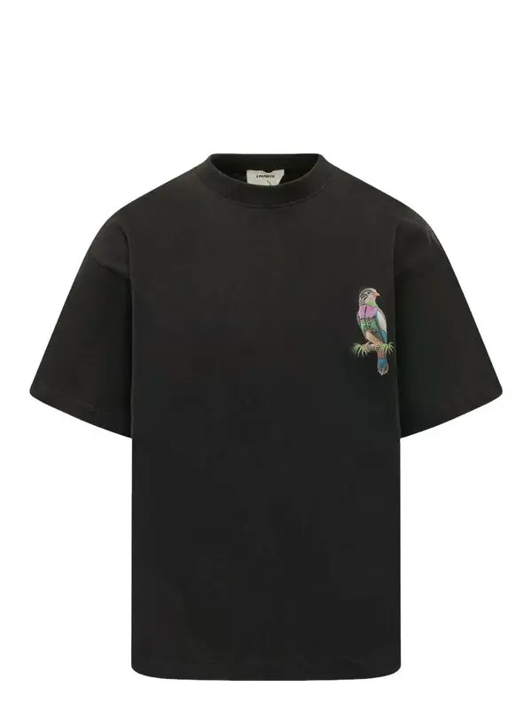 A PAPER KID Bird-print T-shirt - Black