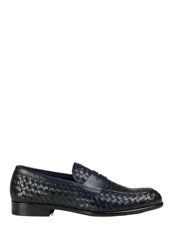 DOUCAL'S Woven Leather Loafers - Blue