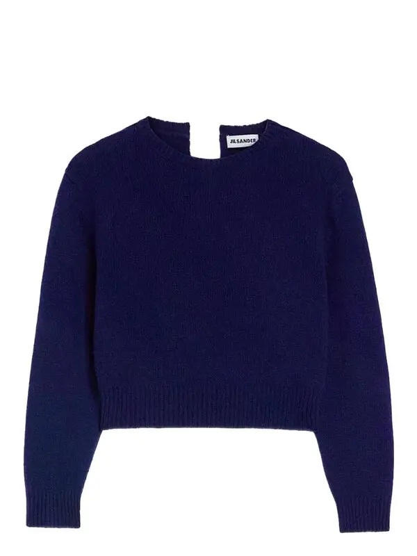 JIL SANDER Cropped Wool Sweater - Blue