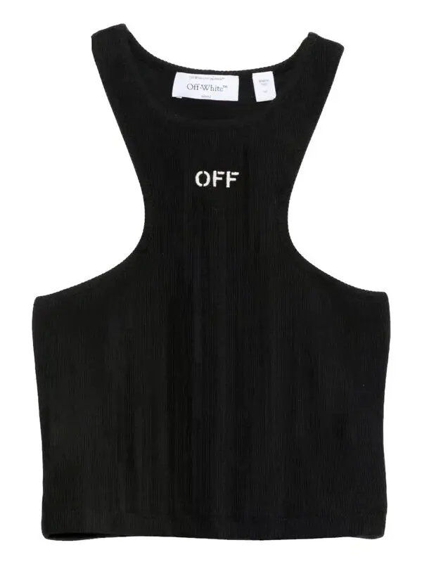 Off-White Logo-embroidered Tank Top - Black