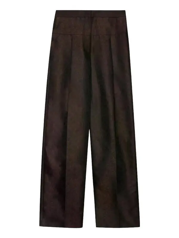 MSGM Patterned Wide Leg Trousers - Brown