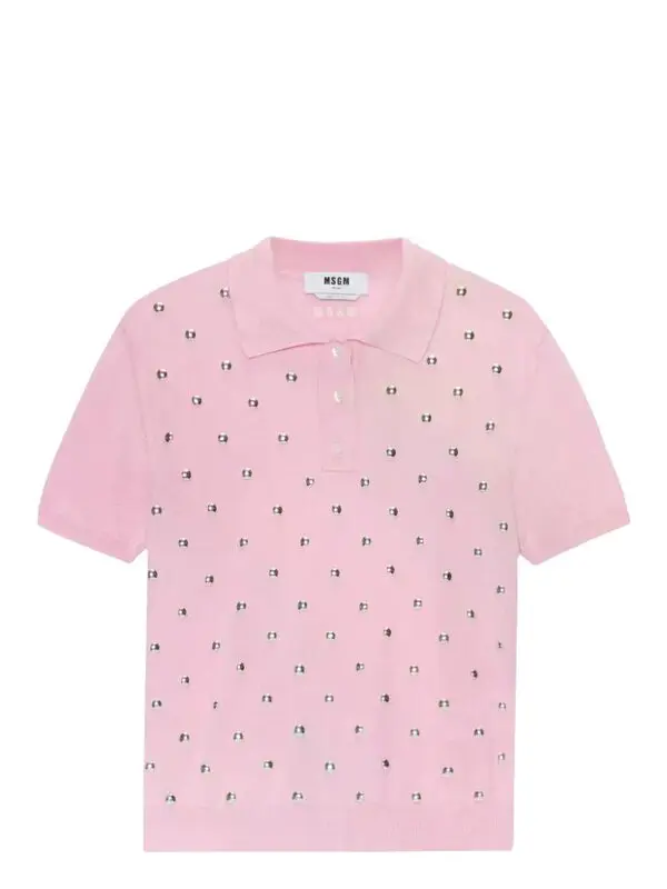 MSGM Studded Polo Shirt - Pink