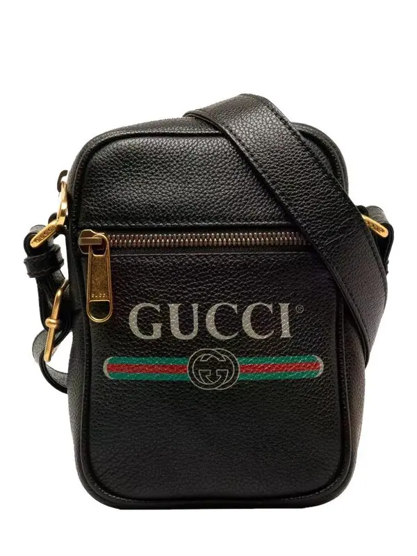 Gucci 2000-2015 Logo Crossbody Bag - Black