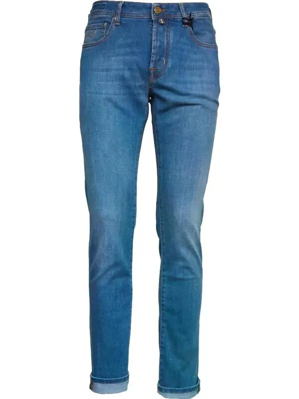Jacob Cohen Five-pocket Jeans With Logo Detail - Blue