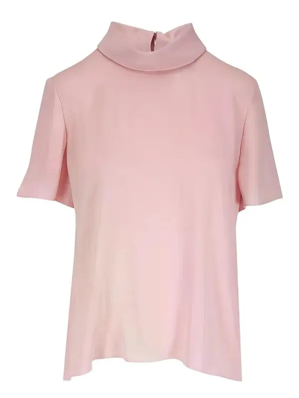 Valentino Garavani High-neck Short-sleeve Blouse - Pink