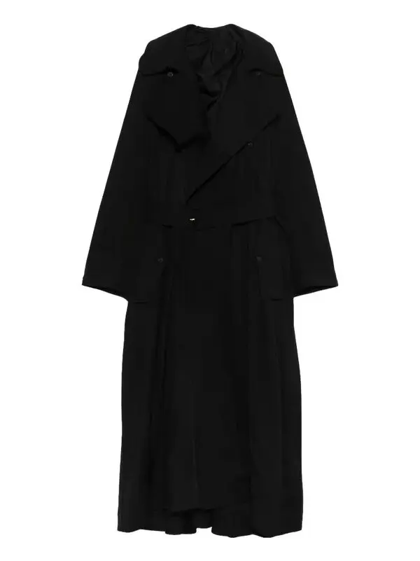 Carven Double-breasted Belted Coat - Black