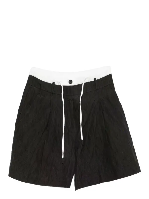 Masnada Layered Drawstring Shorts - Black