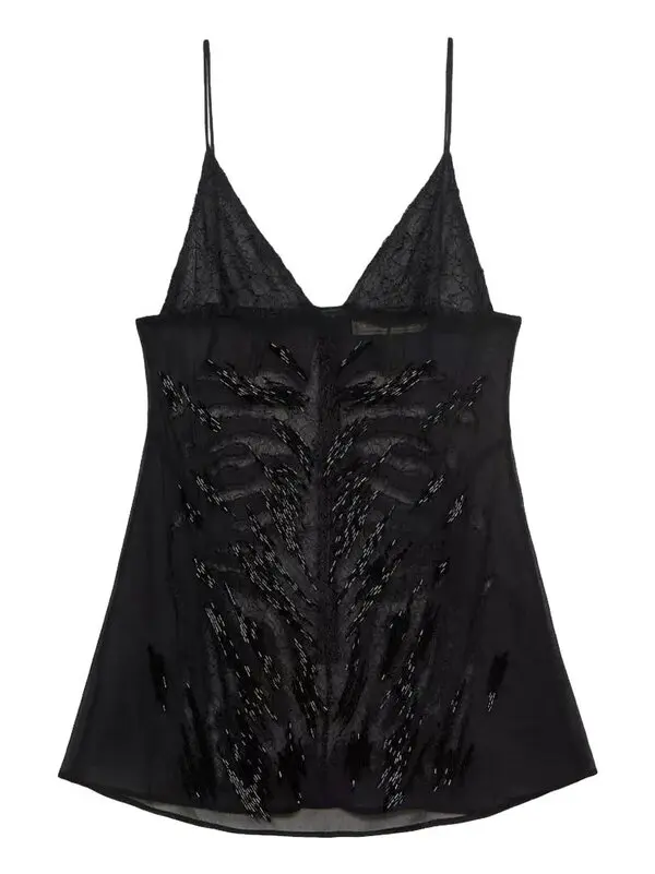 Blumarine Embroidered Top - Black